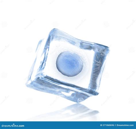 Cryopreservation Of Genetic Material Ovum In Ice Cube On White