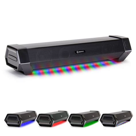 Enhance Attack Gaming Speaker Soundbar Under Monitor Pc Sound Bar Led Speaker With 40w Peak