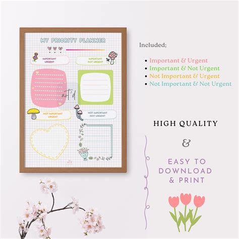 Eisenhower Matrix Printable Cute Decisionmatrix Taskpriority
