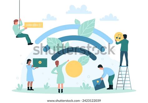 Wifi Connection Network Access Tiny People Stock Illustration 2423122039 Shutterstock