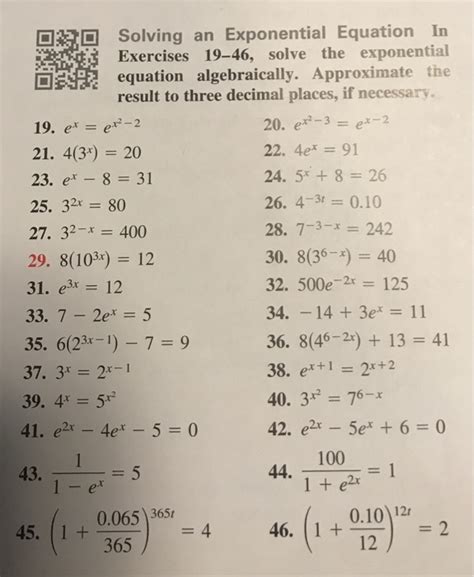 Solved 回 廻 Solving an Exponential Equation In i Exercises Chegg
