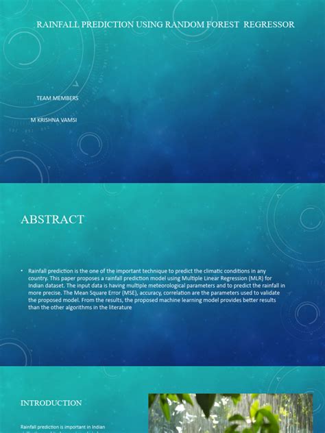 Rainfall Prediction Using Random Forest Regressor Pdf Prediction