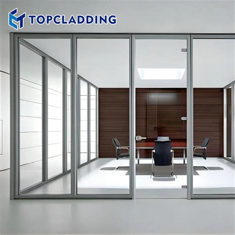 Office Meeting Room Screen Divider Framed Design Aluminum Movable
