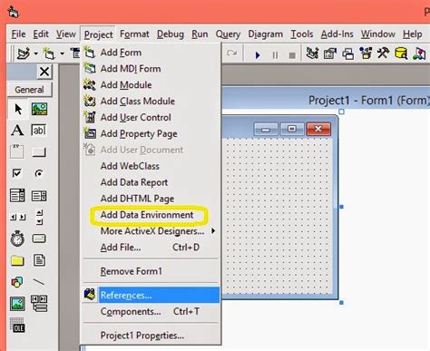 Accio Luck Mengaktifkan Data Environment Pada Microsoft Visual Basic 6 0