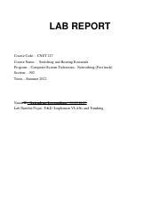 Lab Implement VLANs And Trunking Pdf LAB REPORT Course Code CNET Course Name