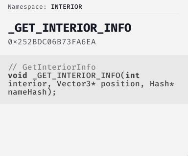 GetInteriorLocationAndNamehash FiveM Natives Cfx Re Docs