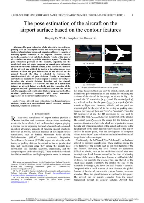 Pdf The Pose Estimation Of The Aircraft On The Airport Surface Based On The Contour Features