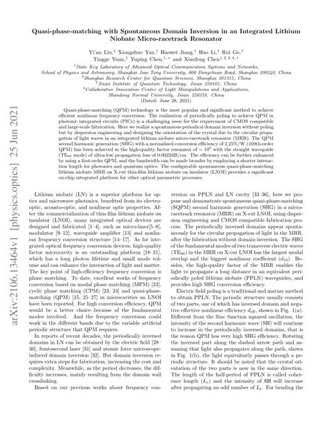Pdf Quasi Phase Matching With Spontaneous Domain Inversion In An