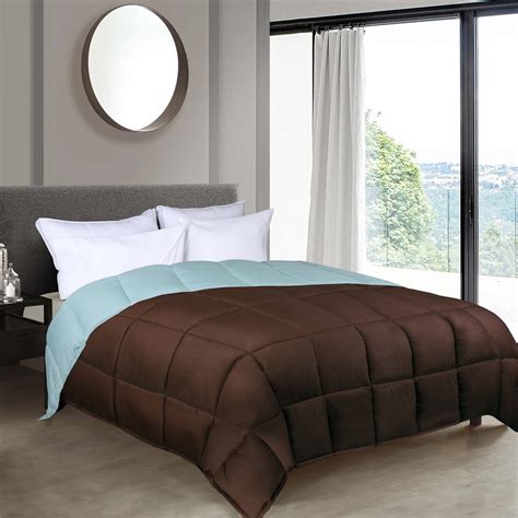 Superior Reversible Comforter Twin Choco Sky Blue Hypoallergenic