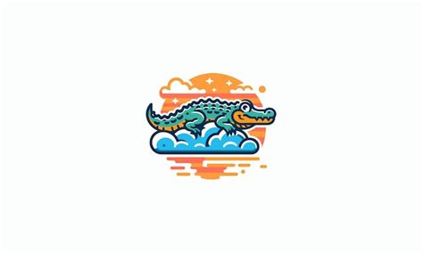 Premium Vector Crocodile On Cloud Vector Illustration Flat Design