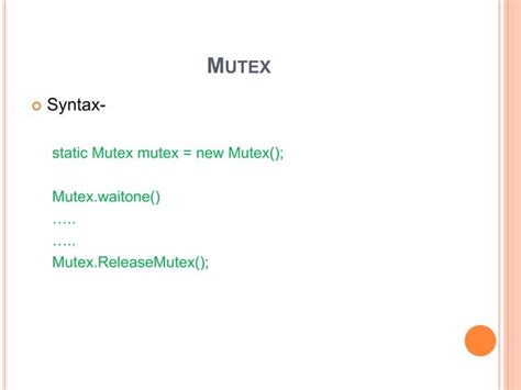 C Thread Synchronization Ppt
