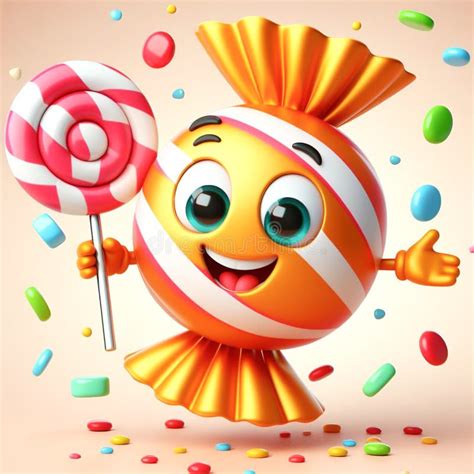 Funny Candy Cartoon Colorful And Happy Invitation Card Stock Illustration Illustration Of
