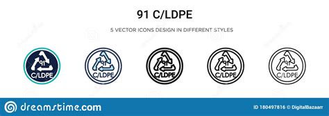 91 C Ldpe Icon In Filled Thin Line Outline And Stroke Style Vector Illustration Of Two