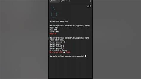 Coffee Machine Python Project Codingrah Python 100daysofpython