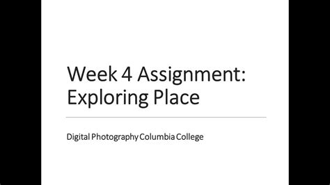 Week 4 Assignment Presentation Youtube
