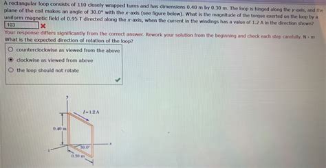 solved a rectangular loop consists of 110 closely wrapped