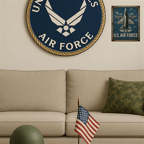 Us Air Force Wall Art Vintage Jet Metal Sign 8x10 Patriotic Air