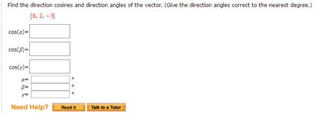 Solved Find The Direction Cosines And Direction Angles Of Chegg Com
