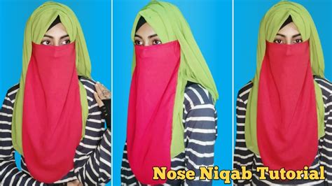 Easy Nose Niqab Tutorial | Chiffon Hijab With 1 Part Nose Niqab - YouTube
