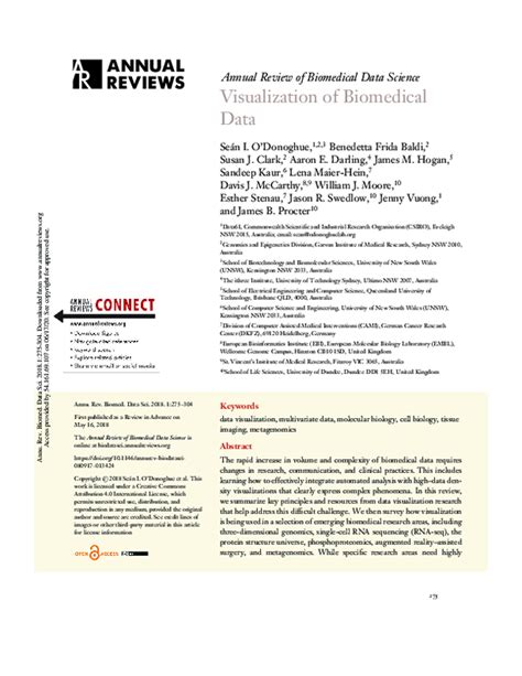 Pdf Visualization Of Biomedical Data