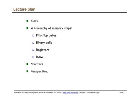 nand2tetris 舊版投影片 第三章 循序邏輯 ppt