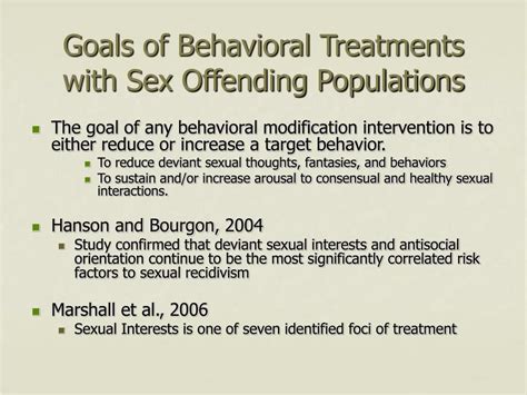 Ppt Behavioral Treatments For Management Of Deviant Sexual Arousal
