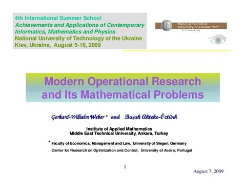 Operational Research Methods Safelena
