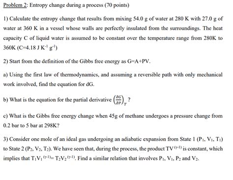 Solved Problem Entropy Change During A Process Chegg