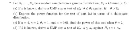 Solved Let X 1 X N Be A Random Sample From A Gamma Chegg Com