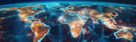 Global Ai Network Connecting The World Digitally Stock Illustration