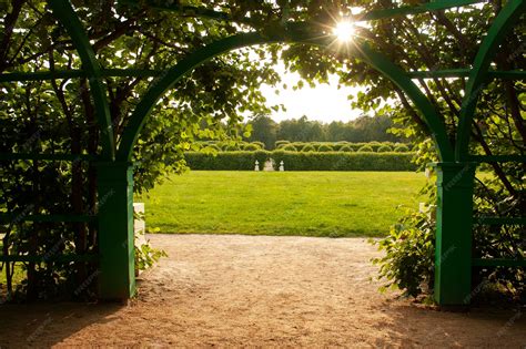 Premium Photo Passage To The Citty Park Through Wooden Arch In Wooden