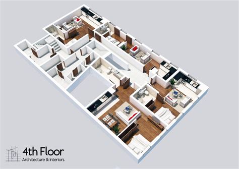 Four Apartments In 3d Visualizing Residential Spaces 4th Floor