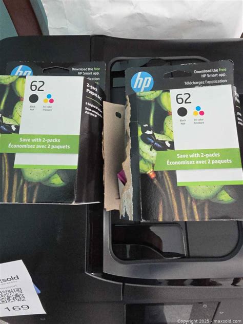 Hp Officejet 5740 All In One Printer With Hp 62 Ink Cartridges Maxsold