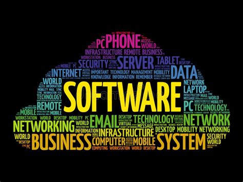 Software Word Cloud Collage Stock Illustration Illustration Of