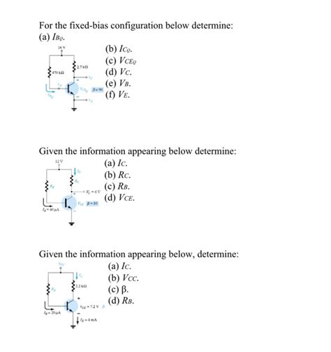 Solved V For The Fixed Bias Configuration Below Determine Chegg
