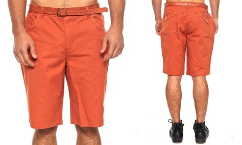 Lee Hanton Mens Belted Shorts Groupon Goods