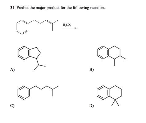 Solved 30 Predict The Product For The Following Reaction 1