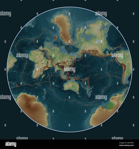 Okinawa Tectonic Plate On The Wiki Style Elevation Map In The Lagrange Oblique Projection