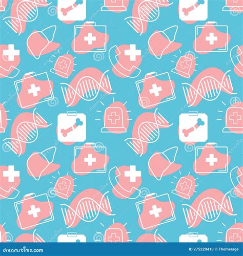 Pattern With Medical Color Elements Of Dna Lever Health Kit Phone