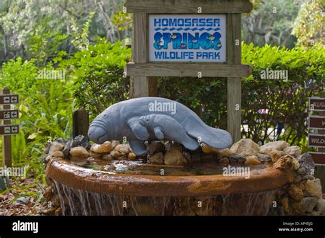 Park Sign At Homosassa Springs Wildlife Park Homosassa Florida Stock