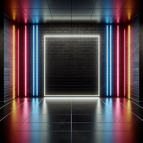 다양한 색상의 매끄러운 네온 불빛이 있는 미래 지향적인 복도 네온 불빛 화려한 빛 미래 지향적인 복도 배경 일러스트 및 사진 무료 다운로드 Pngtree