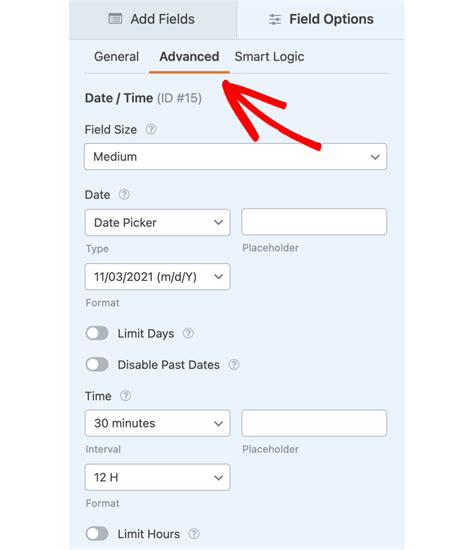 How To Limit Options For The Date Time Field