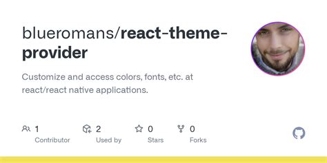 GitHub Blueromans React Theme Provider Customize And Access Colors Fonts Etc At React