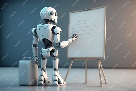 Premium Ai Image A Robot Is Writing On A Piece Of Paper In Front Of A