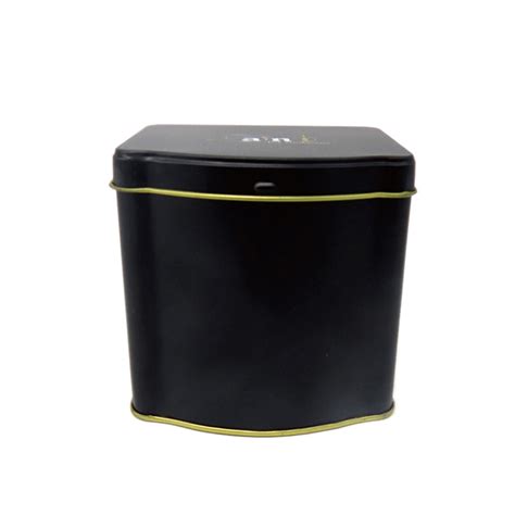 Custom Black Square Tea Tins For Tea Packaging Design