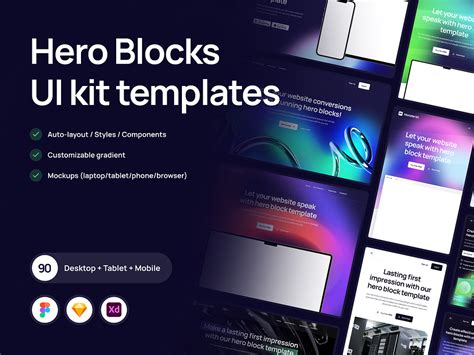 Hero Blocks Ui Kit Templates By Vlad Udovenko On Dribbble