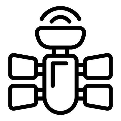 Premium Vector Space Satellite Transmitting Signals While Orbiting