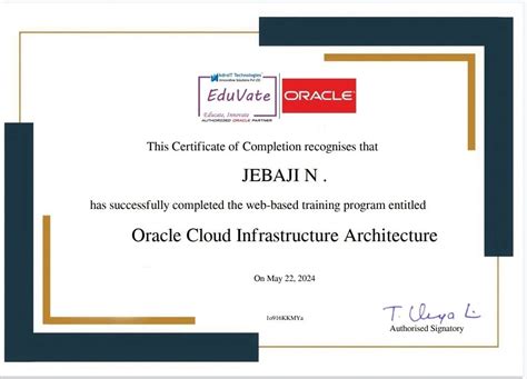 Coursecompletion Oracle Learning Technology Growth Jebaji N