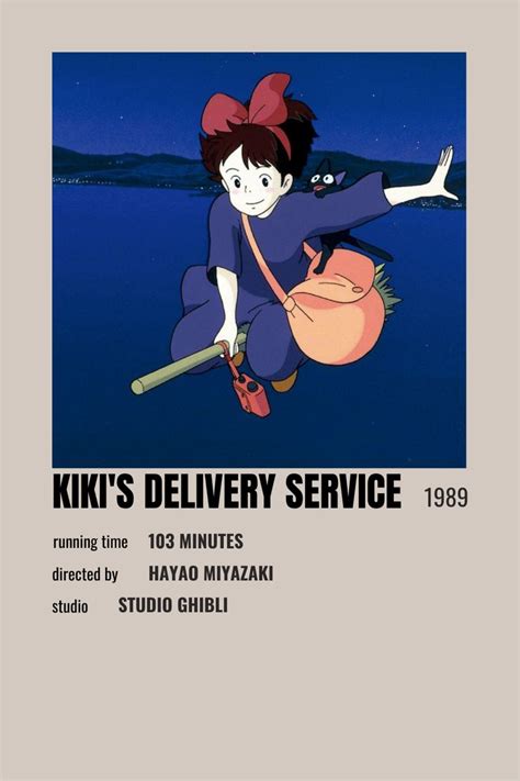 Kikis Delivery Service Minimalist Poster Studio Ghibli Movies Anime