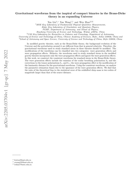 Pdf Gravitational Waveforms From The Inspiral Of Compact Binaries In